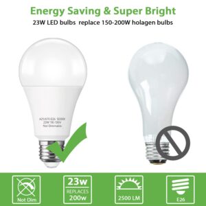 Prosperbiz 150-200W Equivalent 23W LED Bulb, A21 LED Super Bright Light Bulb, 2500 Lumens, Daylight White 5000K for Home, Office, Store, Garage, Warehouse, Garden, Commercial Lighting