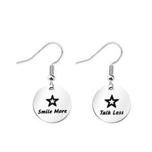 ensianth hamilton broadway musical inspired gift talk less smile more earring theater jewelry gift for her (talk less earrings)