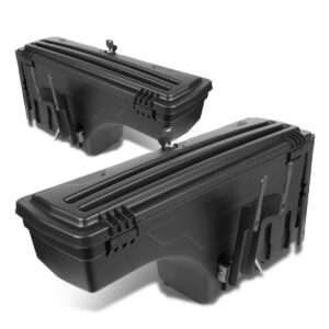 auto dynasty left+right side truck bed wheel well storage case tool box w/lock compatible with ford f-150 15-20