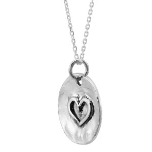 Silpada 'Language of Love' Heart Disc Pendant Necklace in Sterling Silver, 16" + 2"