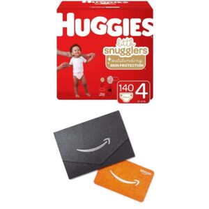 huggies little snugglers baby diapers, size 4, 140 ct, one month supply (2pack) with gift card