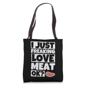 Meat Lover Humor Gift - BBQ Funny Tote Bag