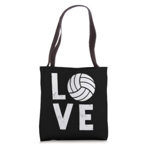 love volleyball team volleyball tote bag