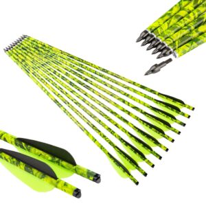 pinals archery camo crossbow bolts 22 20 inch carbon hunting arrows crossbolt 12pcs yellow 20"