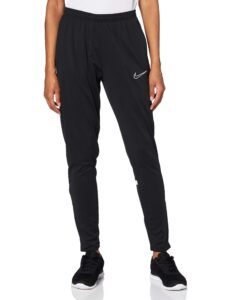 nike women's academy 21 dri-fit knit pant, cv2665-010 (black/white, md)