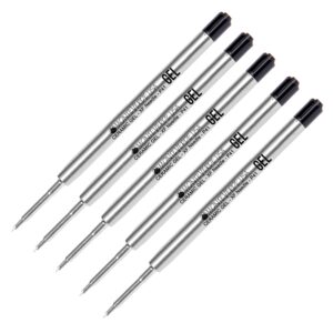 5 - monteverde capless gel ballpoint refill to fit parker ballpoint pens, needle point, extra-fine (bulk packed) (black)