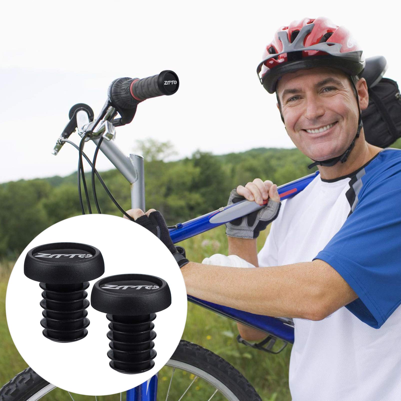 1 Pair Bicycle Handlebar Plug Grip End Cap Bike Grips Caps End Plugs Bike Handlebar Ends Handlebar Cap Handlebar Extenders Bike Handle Bars Road Bike Bar Ends High Polyester Rubber