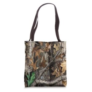 hunter hunting camo oak mossy deer elk tree buck pattern tote bag