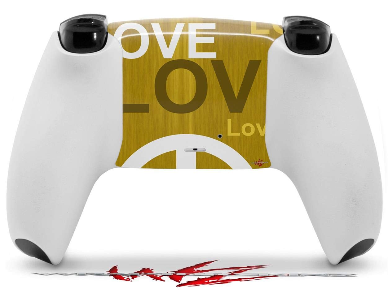 WraptorSkinz Skin Wrap compatible with Sony PS5 DualSense Controller Love and Peace Yellow (CONTROLLER NOT INCLUDED)