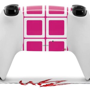 WraptorSkinz Skin Wrap compatible with Sony PS5 DualSense Controller Squared Fushia Hot Pink (CONTROLLER NOT INCLUDED)