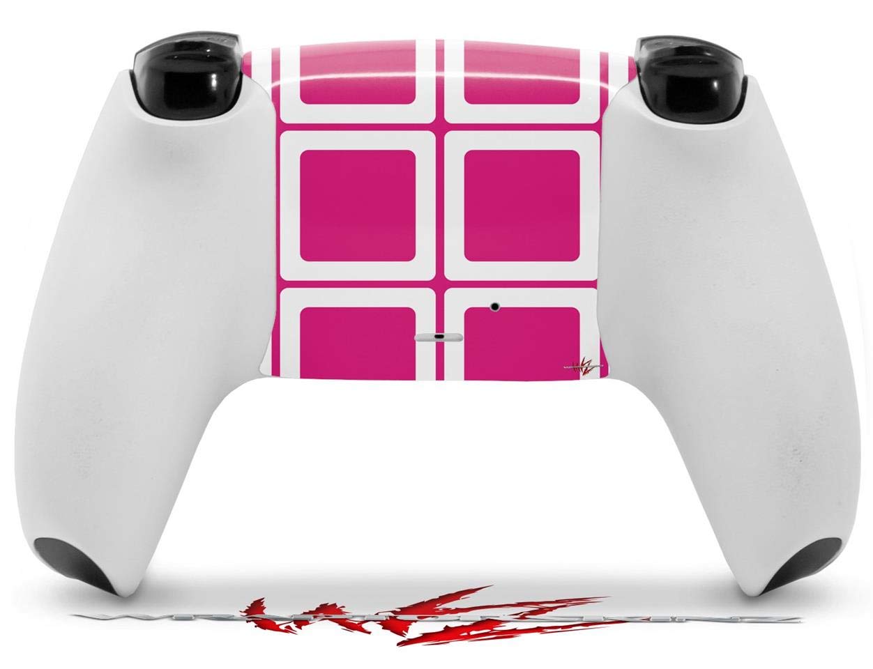 WraptorSkinz Skin Wrap compatible with Sony PS5 DualSense Controller Squared Fushia Hot Pink (CONTROLLER NOT INCLUDED)