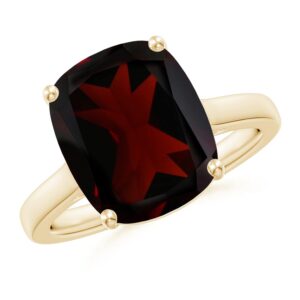 classic natural garnet solitaire ring in 14k yellow gold (5.35 cttw garnet) (size - 9.5) - january birthstone