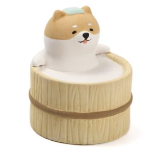 aroma ceramic stone diffuser [japan import] aromatherapy essential oil diffuser, non electric, passive, unique, cute, animal, design for women, men, and gifts (bathing dog)