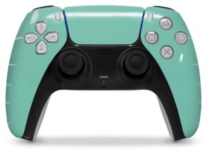 wraptorskinz skin wrap compatible with sony ps5 dualsense controller solids collection seafoam green (controller not included)