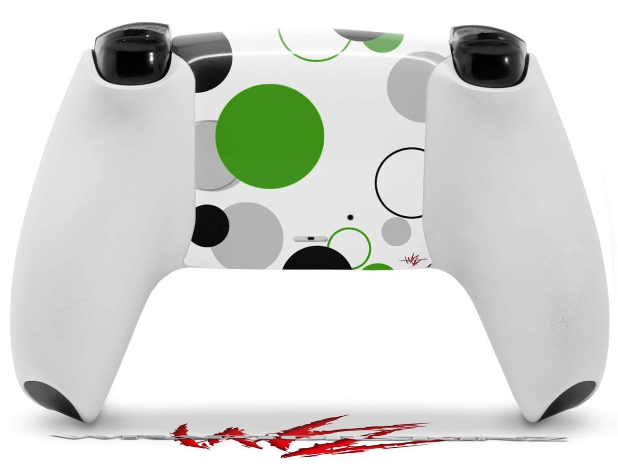 WraptorSkinz Skin Wrap compatible with Sony PS5 DualSense Controller Lots of Dots Green on White (CONTROLLER NOT INCLUDED)