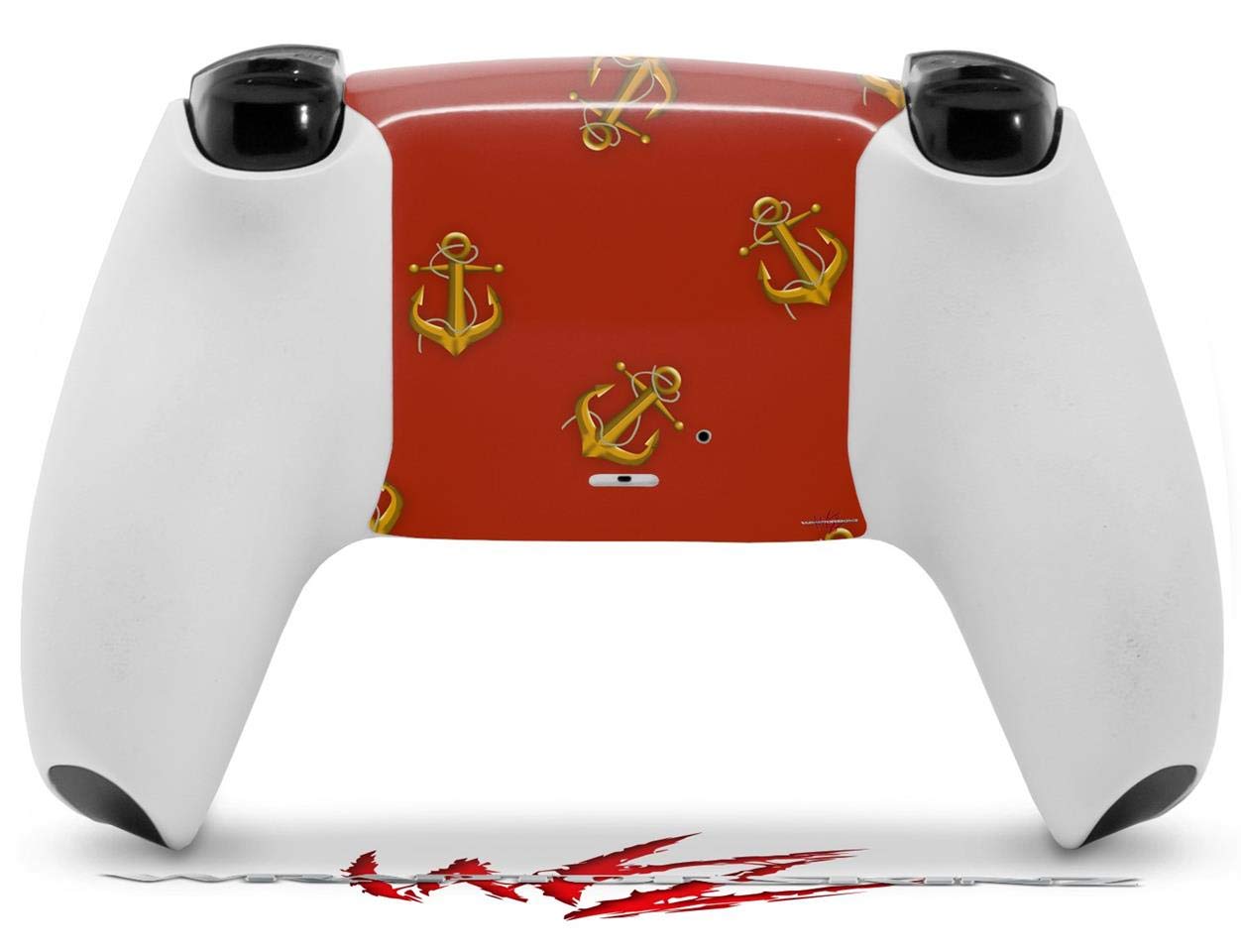 WraptorSkinz Skin Wrap compatible with Sony PS5 DualSense Controller Anchors Away Red Dark (CONTROLLER NOT INCLUDED)