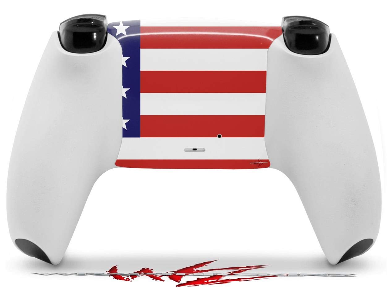 WraptorSkinz Skin Wrap compatible with Sony PS5 DualSense Controller USA American Flag 01 (CONTROLLER NOT INCLUDED)