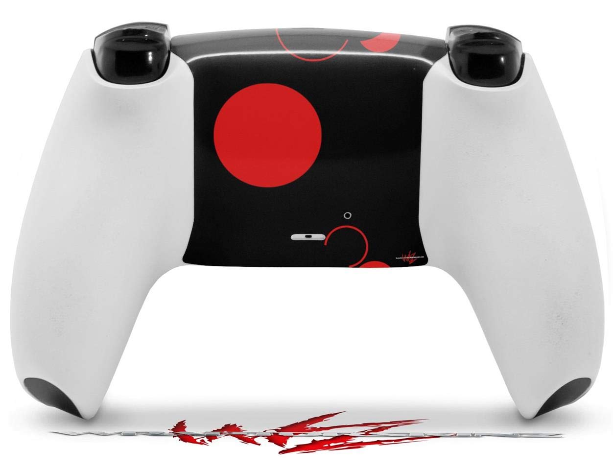 WraptorSkinz Skin Wrap compatible with Sony PS5 DualSense Controller Lots of Dots Red on Black (CONTROLLER NOT INCLUDED)