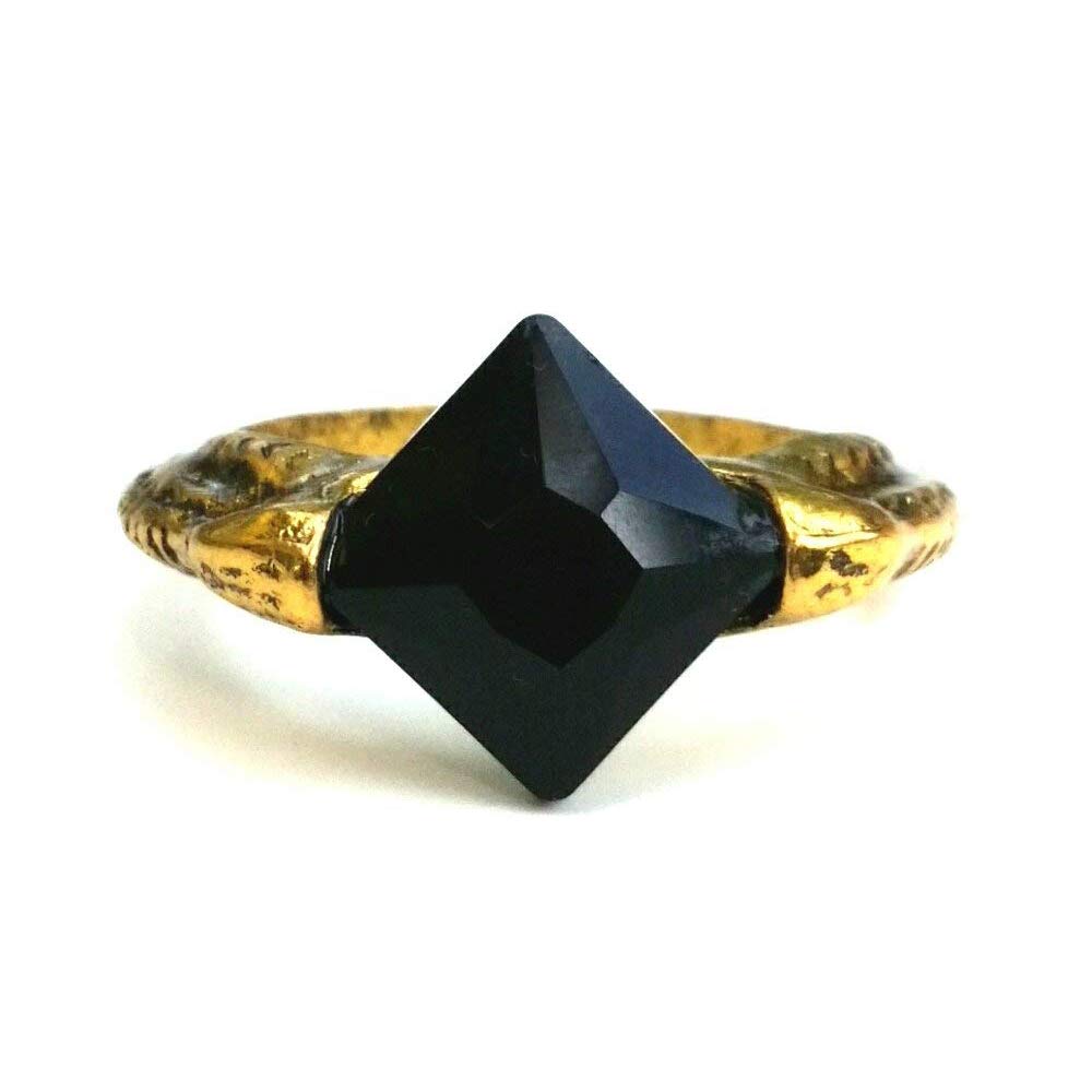 Crystal Horcrux Ring Deathly Hallows Magic Ring Resurrection Stone Retro Bronze (Black)