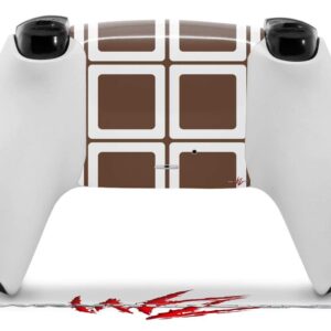 WraptorSkinz Skin Wrap compatible with Sony PS5 DualSense Controller Squared Chocolate Brown (CONTROLLER NOT INCLUDED)