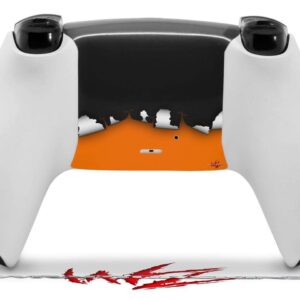 WraptorSkinz Skin Wrap compatible with Sony PS5 DualSense Controller Ripped Colors Black Orange (CONTROLLER NOT INCLUDED)