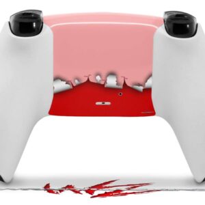 WraptorSkinz Skin Wrap compatible with Sony PS5 DualSense Controller Ripped Colors Pink Red (CONTROLLER NOT INCLUDED)