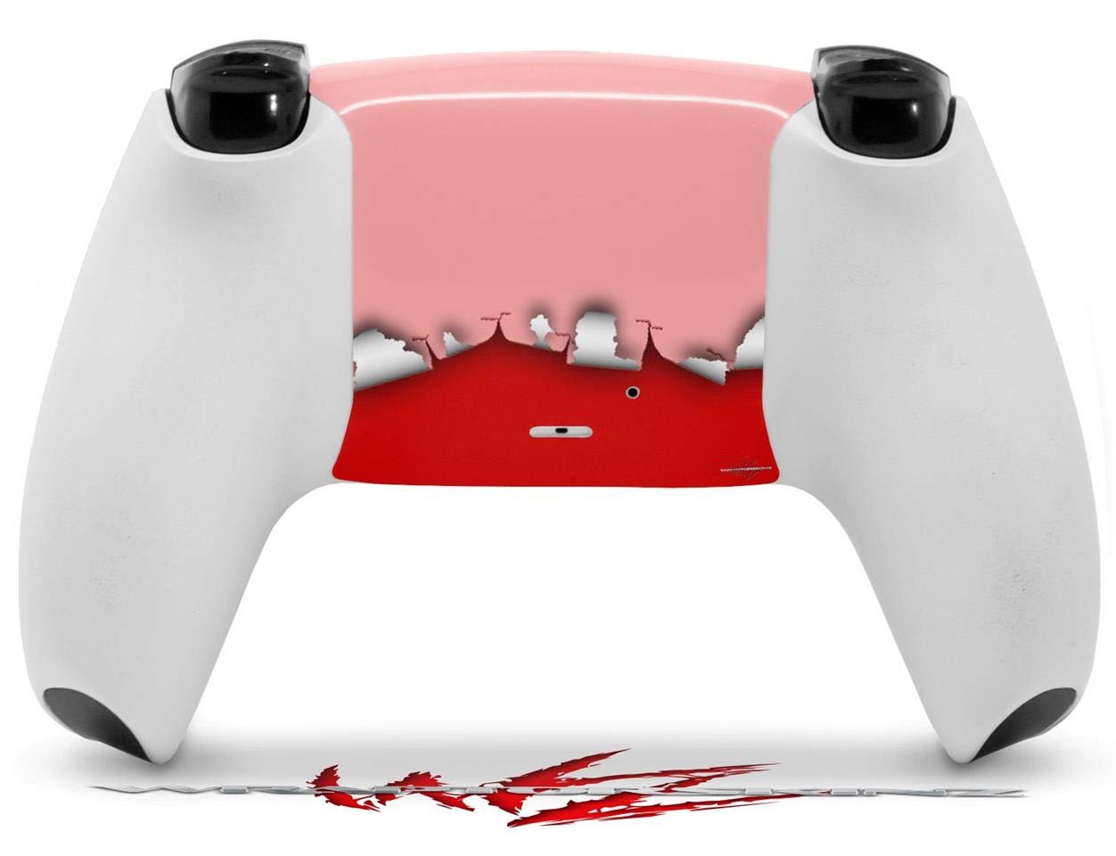 WraptorSkinz Skin Wrap compatible with Sony PS5 DualSense Controller Ripped Colors Pink Red (CONTROLLER NOT INCLUDED)