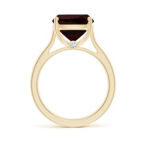 Classic Natural Garnet Solitaire Ring in 14K Yellow Gold (5.35 cttw Garnet) (Size - 9.5) - January Birthstone