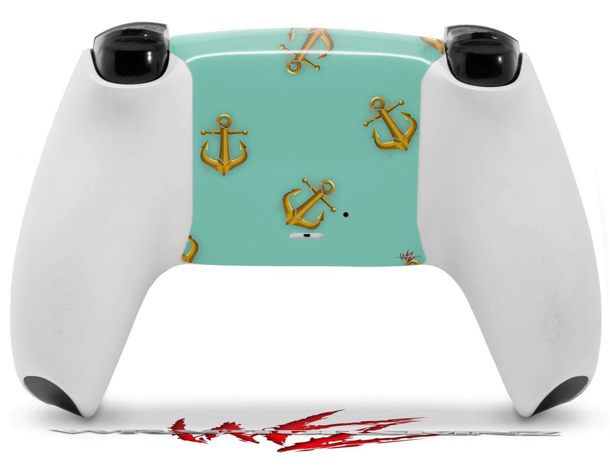 WraptorSkinz Skin Wrap compatible with Sony PS5 DualSense Controller Anchors Away Seafoam Green (CONTROLLER NOT INCLUDED)