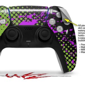 WraptorSkinz Skin Wrap compatible with Sony PS5 DualSense Controller Halftone Splatter Hot Pink Green (CONTROLLER NOT INCLUDED)