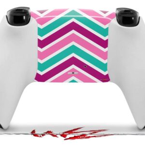 WraptorSkinz Skin Wrap compatible with Sony PS5 DualSense Controller Zig Zag Teal Pink Purple (CONTROLLER NOT INCLUDED)