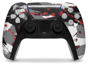 wraptorskinz skin wrap compatible with sony ps5 dualsense controller abstract 02 red (controller not included)