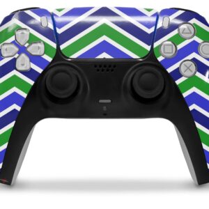 WraptorSkinz Skin Wrap compatible with Sony PS5 DualSense Controller Zig Zag Blue Green (CONTROLLER NOT INCLUDED)