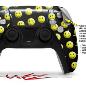 WraptorSkinz Skin Wrap compatible with Sony PS5 DualSense Controller Smileys on Black (CONTROLLER NOT INCLUDED)