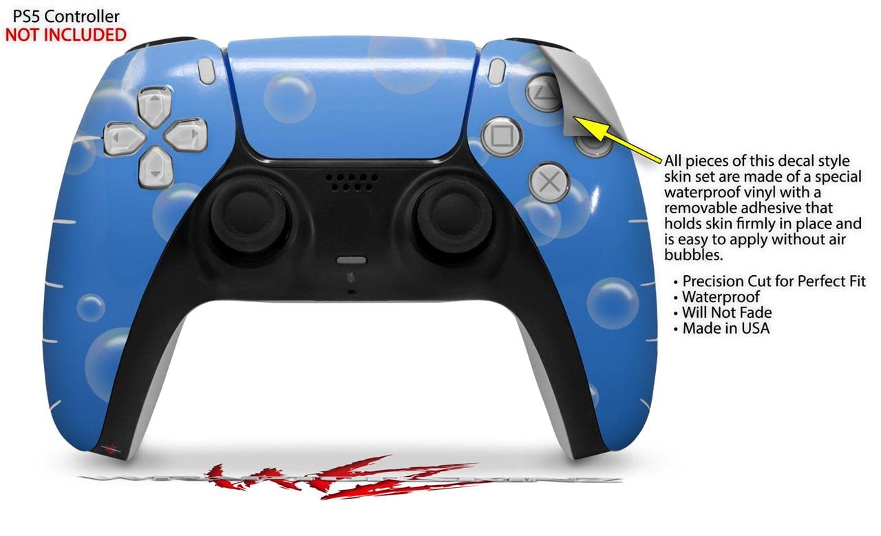 WraptorSkinz Skin Wrap compatible with Sony PS5 DualSense Controller Bubbles Blue (CONTROLLER NOT INCLUDED)