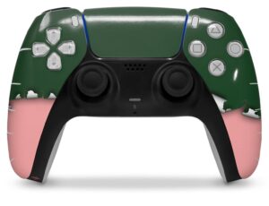 wraptorskinz skin wrap compatible with sony ps5 dualsense controller ripped colors green pink (controller not included)