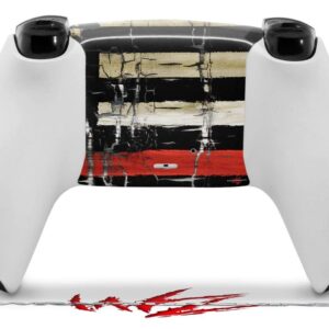 WraptorSkinz Skin Wrap compatible with Sony PS5 DualSense Controller Painted Faded and Cracked Red Line USA American Flag (CONTROLLER NOT INCLUDED)