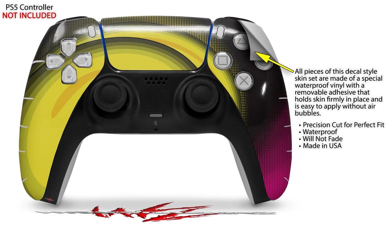 WraptorSkinz Skin Wrap compatible with Sony PS5 DualSense Controller Alecias Swirl 01 Yellow (CONTROLLER NOT INCLUDED)