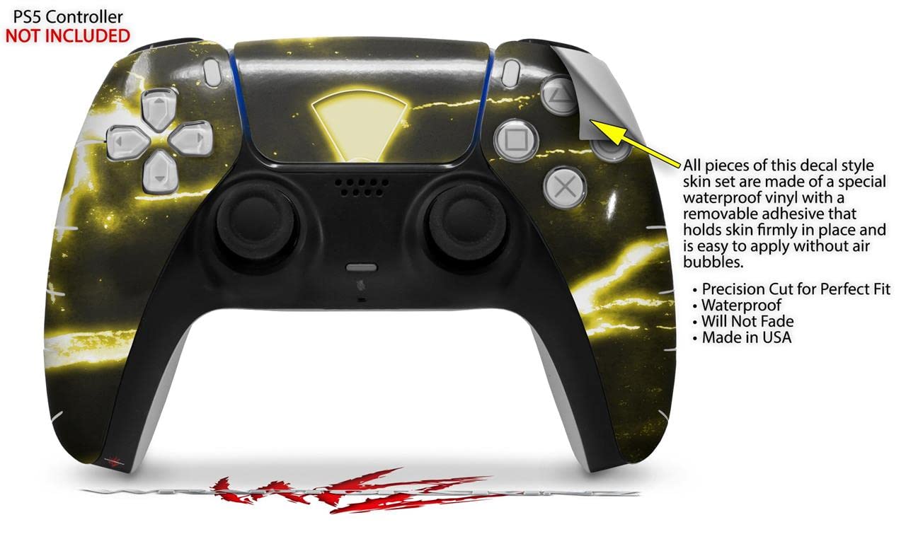 WraptorSkinz Skin Wrap compatible with Sony PS5 DualSense Controller Radioactive Yellow (CONTROLLER NOT INCLUDED)