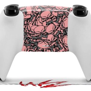 WraptorSkinz Skin Wrap compatible with Sony PS5 DualSense Controller Scattered Skulls Pink (CONTROLLER NOT INCLUDED)