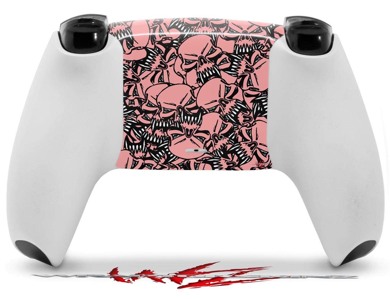 WraptorSkinz Skin Wrap compatible with Sony PS5 DualSense Controller Scattered Skulls Pink (CONTROLLER NOT INCLUDED)