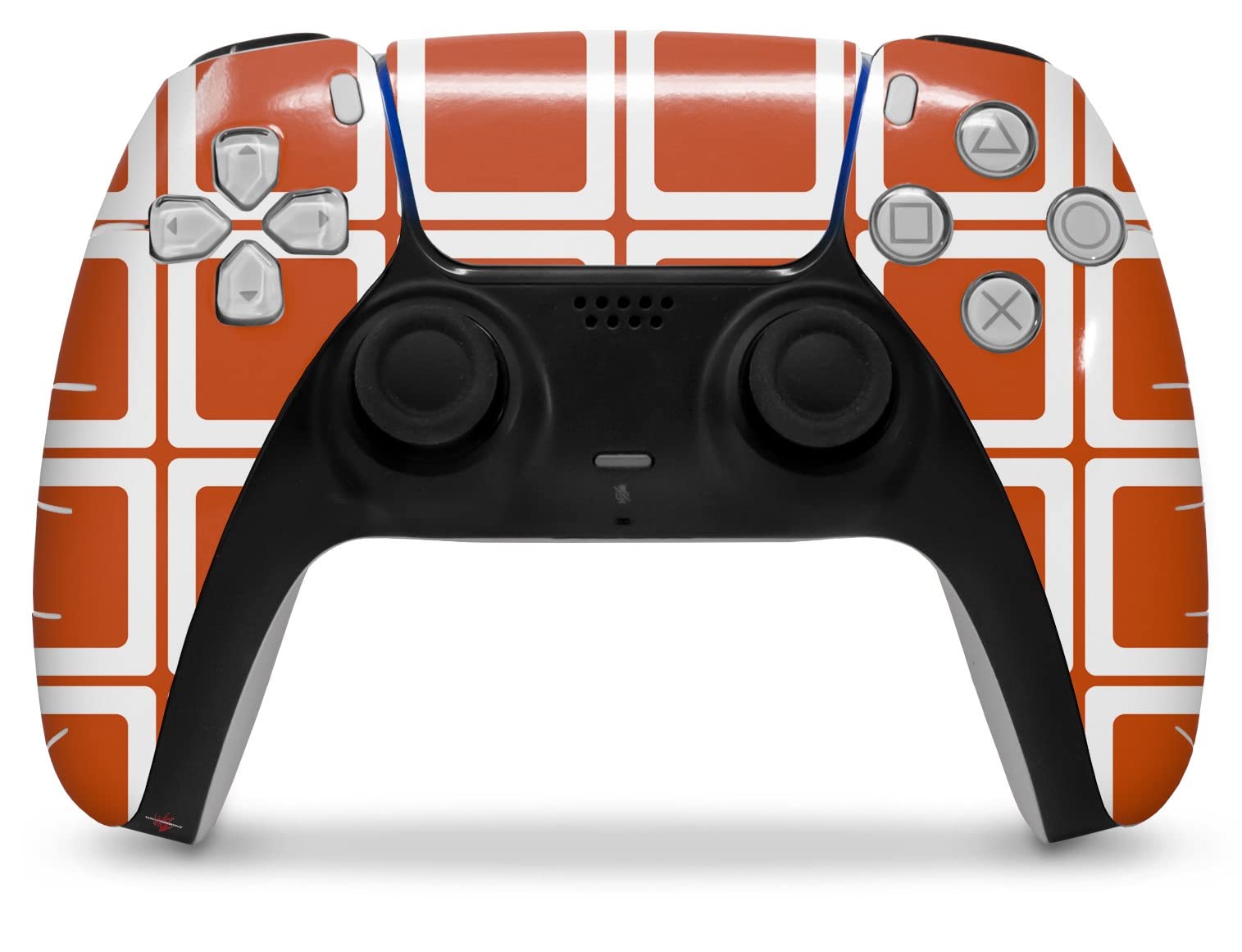 WraptorSkinz Skin Wrap compatible with Sony PS5 DualSense Controller Squared Burnt Orange (CONTROLLER NOT INCLUDED)