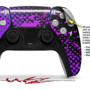 WraptorSkinz Skin Wrap compatible with Sony PS5 DualSense Controller Halftone Splatter Hot Pink Purple (CONTROLLER NOT INCLUDED)