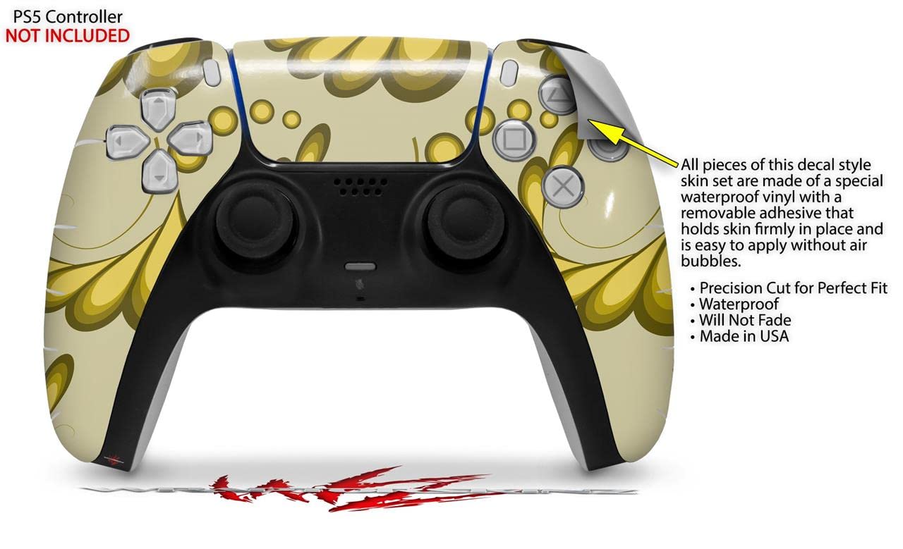 WraptorSkinz Skin Wrap compatible with Sony PS5 DualSense Controller Petals Yellow (CONTROLLER NOT INCLUDED)