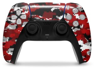 wraptorskinz skin wrap compatible with sony ps5 dualsense controller wraptorcamo digital camo red (controller not included)