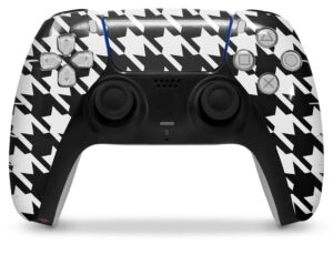 wraptorskinz skin wrap compatible with sony ps5 dualsense controller houndstooth white (controller not included)