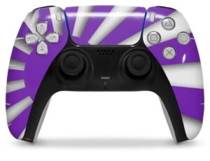 wraptorskinz skin wrap compatible with sony ps5 dualsense controller rising sun japanese flag purple (controller not included)