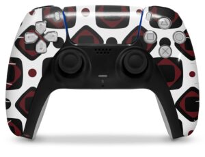 wraptorskinz skin wrap compatible with sony ps5 dualsense controller red and black squared (controller not included)