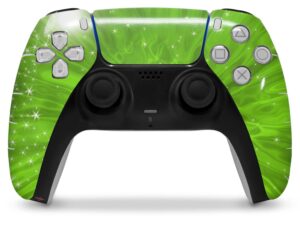 wraptorskinz skin wrap compatible with sony ps5 dualsense controller stardust green (controller not included)