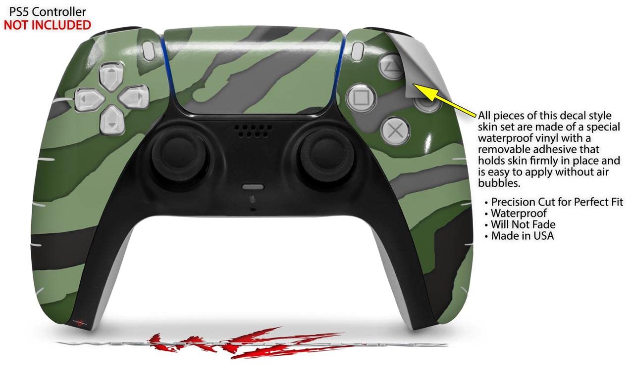 WraptorSkinz Skin Wrap compatible with Sony PS5 DualSense Controller Camouflage Green (CONTROLLER NOT INCLUDED)